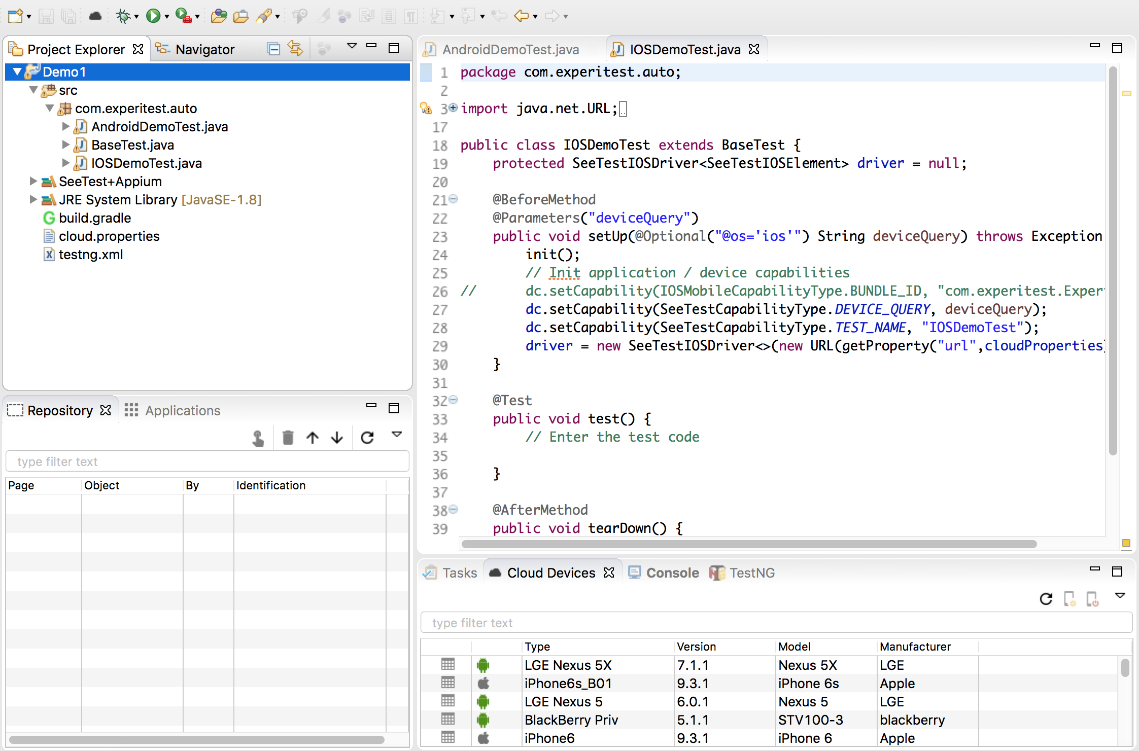 Appium Studio for Eclipse - Create new Project